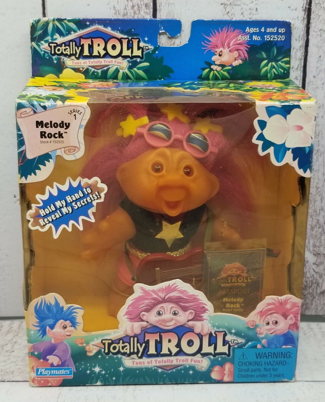 Vintage 2001 Totally Troll Series 1 Melody Rock with Passport Playmates ...