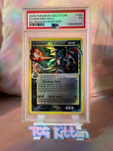 PSA 1 Charizard EX 100/101 Gold Star Holo EX Dragon Frontiers TCGKITTEN ...