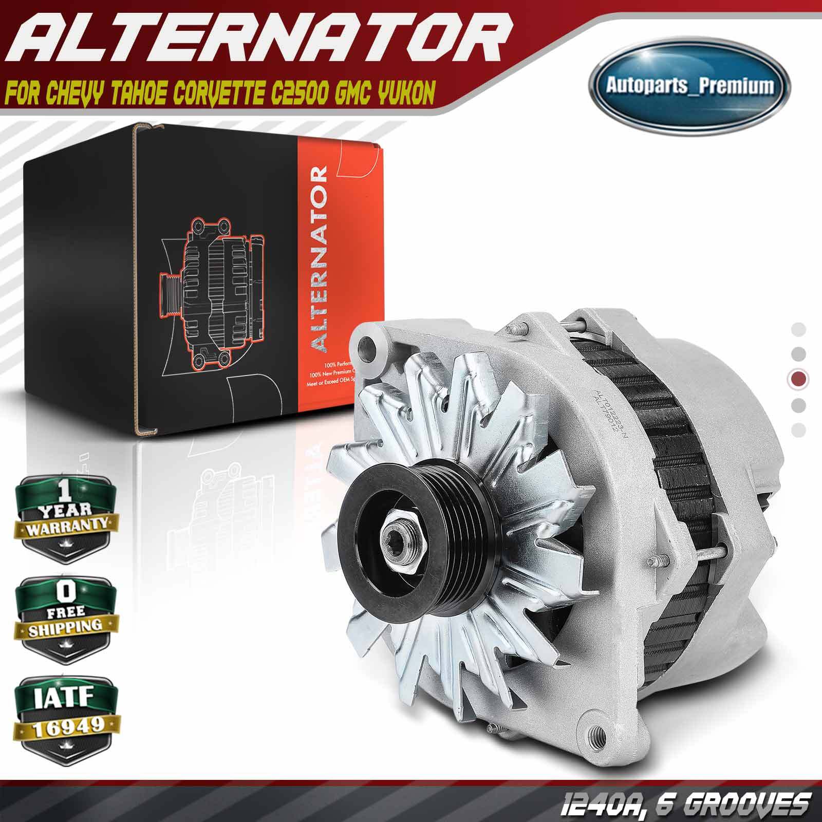 Alternator for Chevy Tahoe Corvette C2500 GMC Yukon 124A 12V CW 6 ...