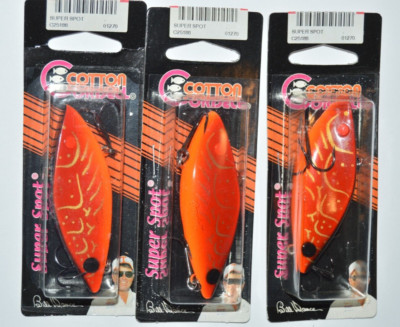 3 lures cotton cordell rattlin super spot 3" rayburn red craw excalibur ...