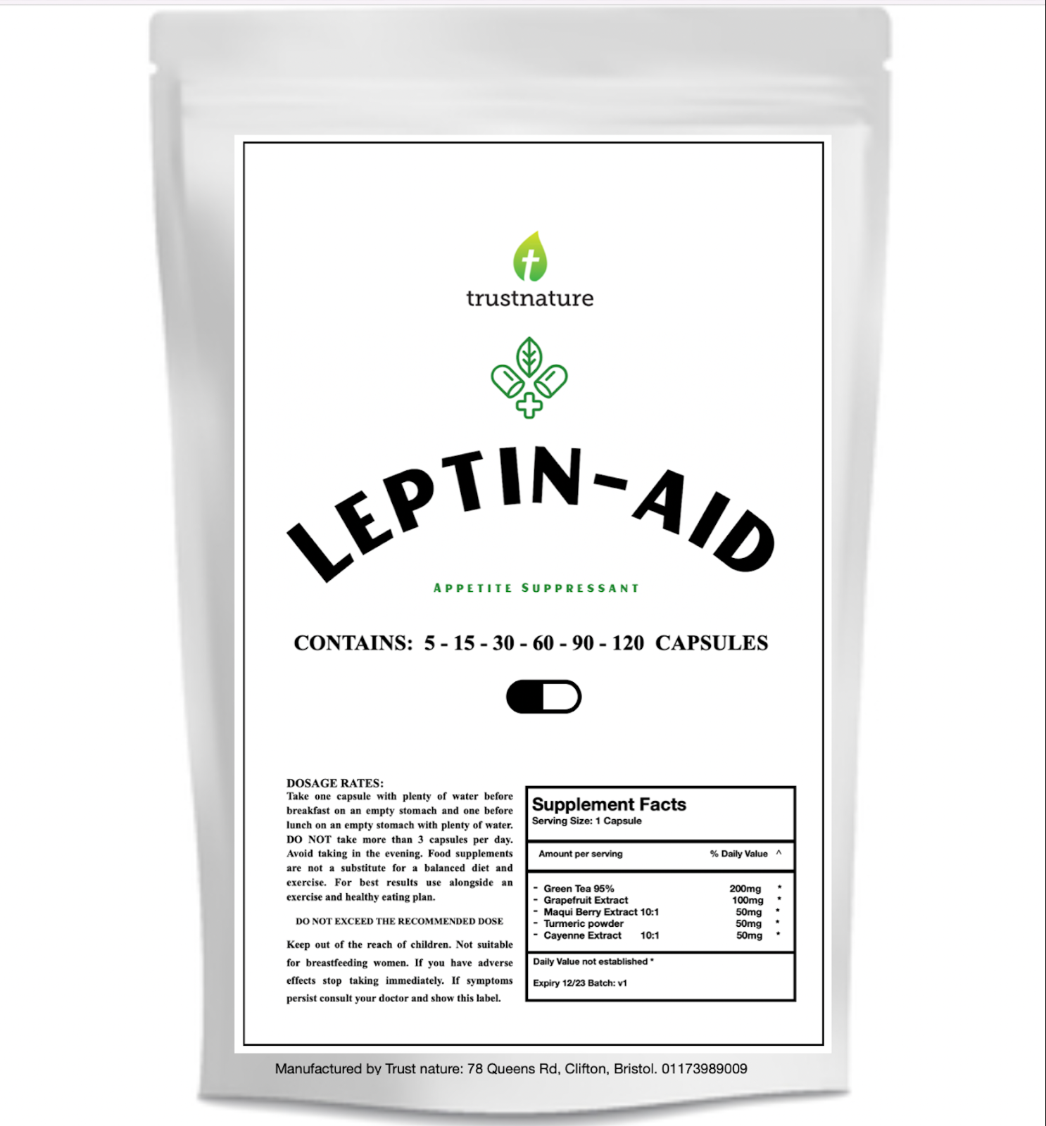 Leptin Fat Burner Weight Loss Pills - Appetite suppressant - Control ...