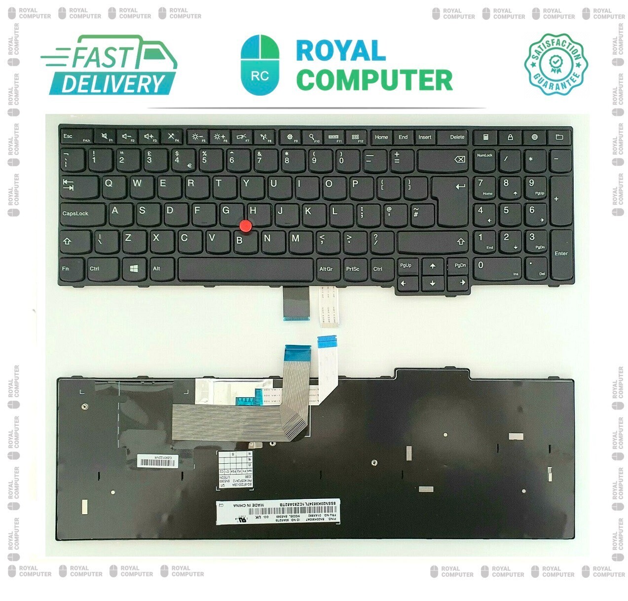 New Lenovo ThinkPad E550 E555 E560 E550C E565 UK Laptop Keyboard With ...