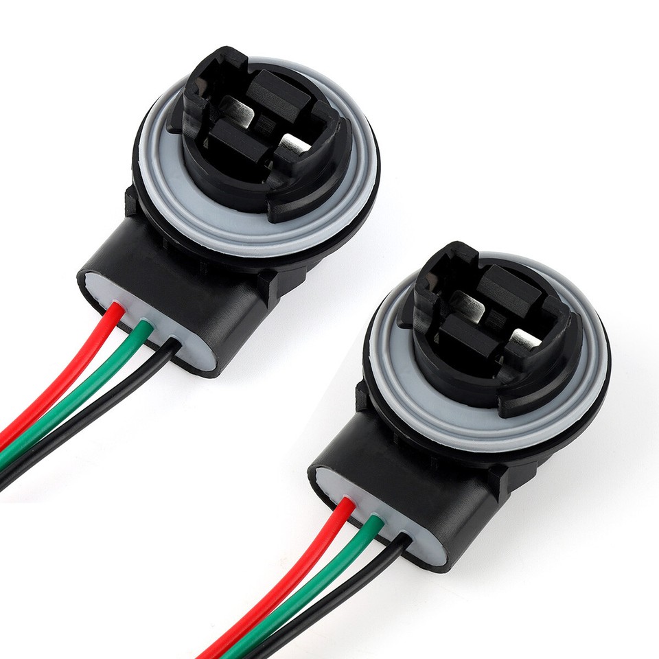 2pc 3157 4157 Bulb Socket Pig Tail Harness Wire Plug For Turn Signal ...