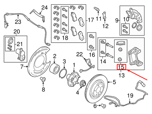 LAND ROVER DISCOVERY 4 L319 Disc Brake Caliper Pin Boot Kit LR015525 ...