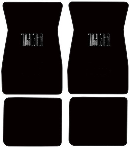 New! 1965 - 1973 Mustang Mach 1 CARPET Floor Mats w/ Embroidered Logo ...