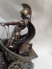 Bronze Resin Sculpture Roman on Chariot #WU72011A4 Horses Battle ...
