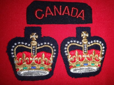 CANADA Tab Patch + Pair of Royal Canadian Military WARRANT OFFICER ...