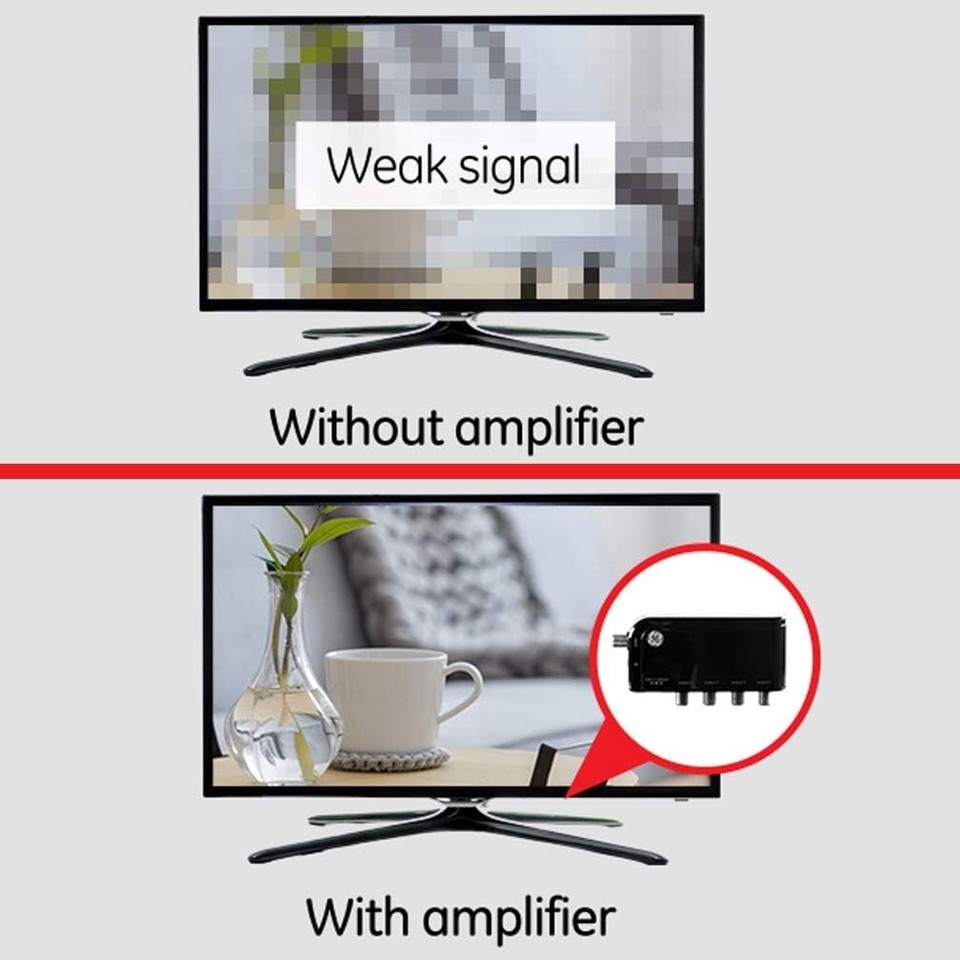 1 TV Antenna Signal Booster Amplifier HD TV Cables | eBay