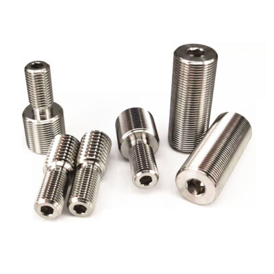 Double End Male Thread Bolt titanium alloy Screw Fitting Adapter M8 M10 ...