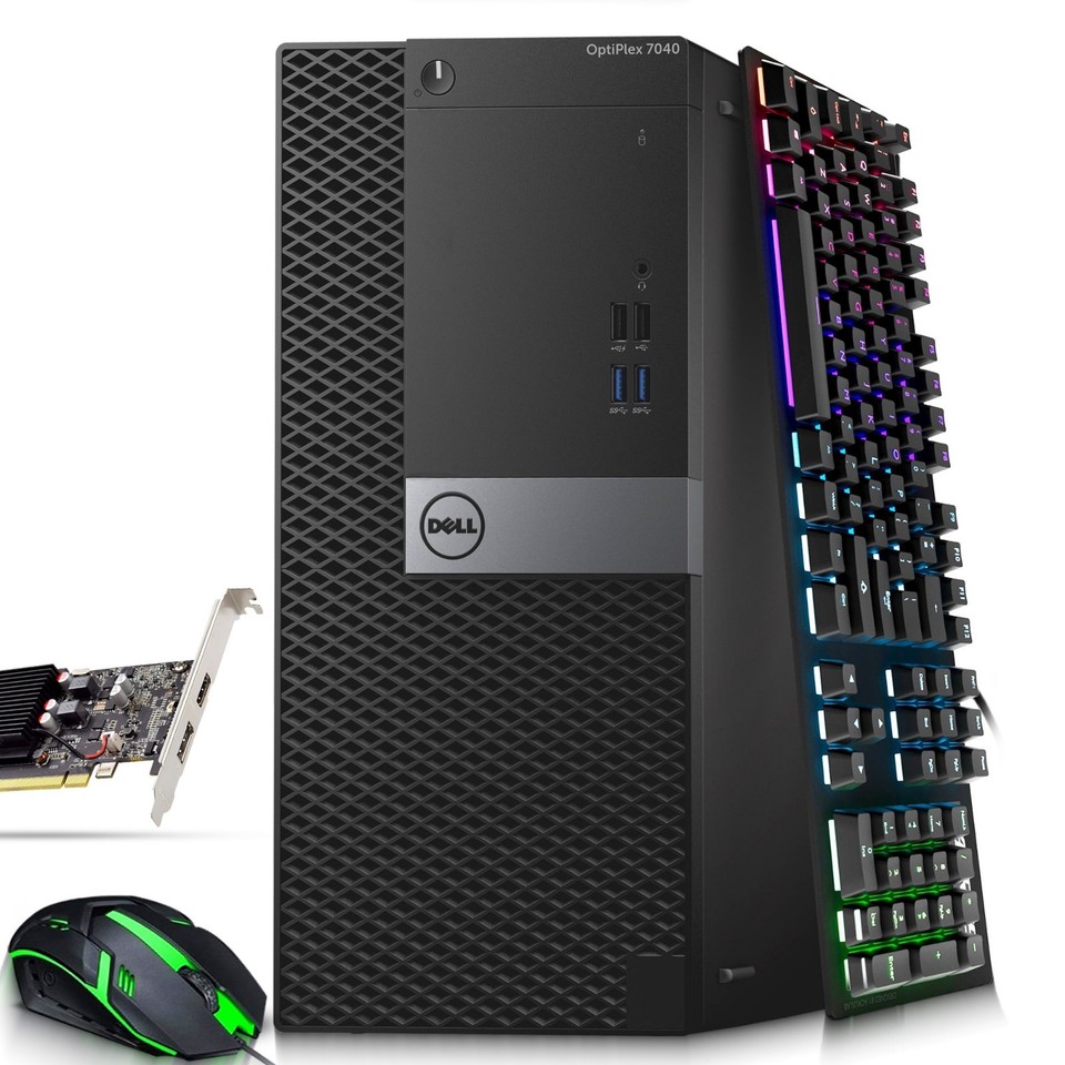 Dell MT Gaming Desktop PC i3-7th 16GB RAM 512GB SSD 24" LED NVIDIA ...