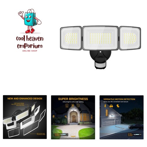 Enhanced 100W LED Floodlight - 9000lm Motion Sensor Light for Garages ...