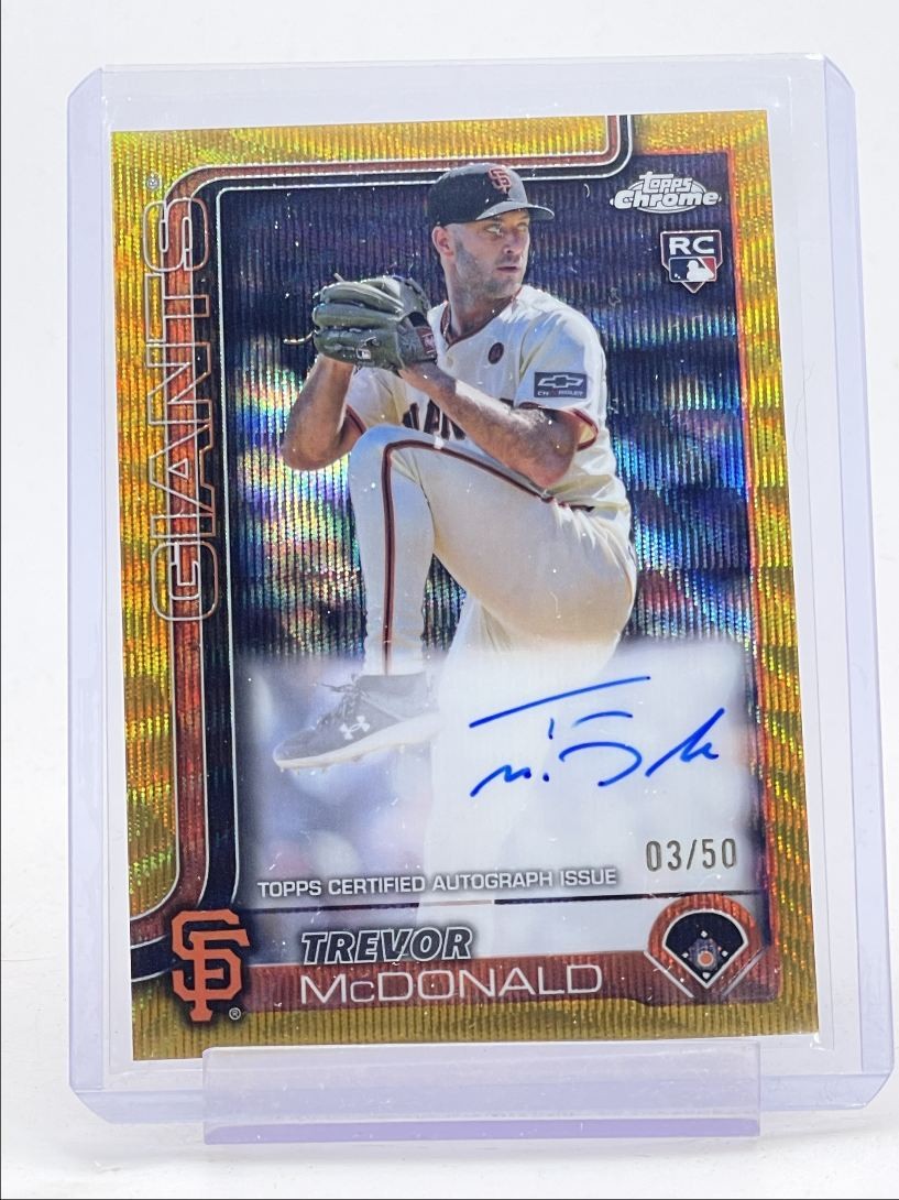 Trevor McDonald 2025 Topps Chrome #RA-TMC Rookie Autographs - Gold Wave ...
