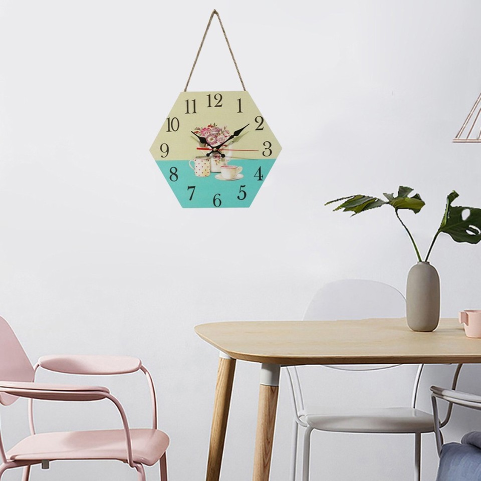 Creative Octagonal Wall Clock Household Hanging Clock Wooden Clock ...