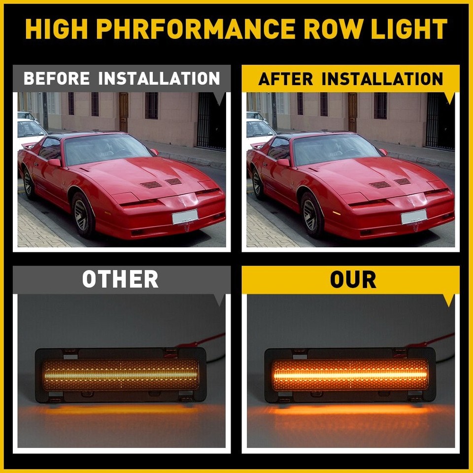 For Ford LED Mustang Rear/Front Bumper Side Marker Lights Lamp Red ...