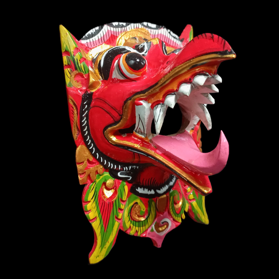 Garuda Bird Indonesian Balinese Red Wood Mask Hand Carved Wall Art ...