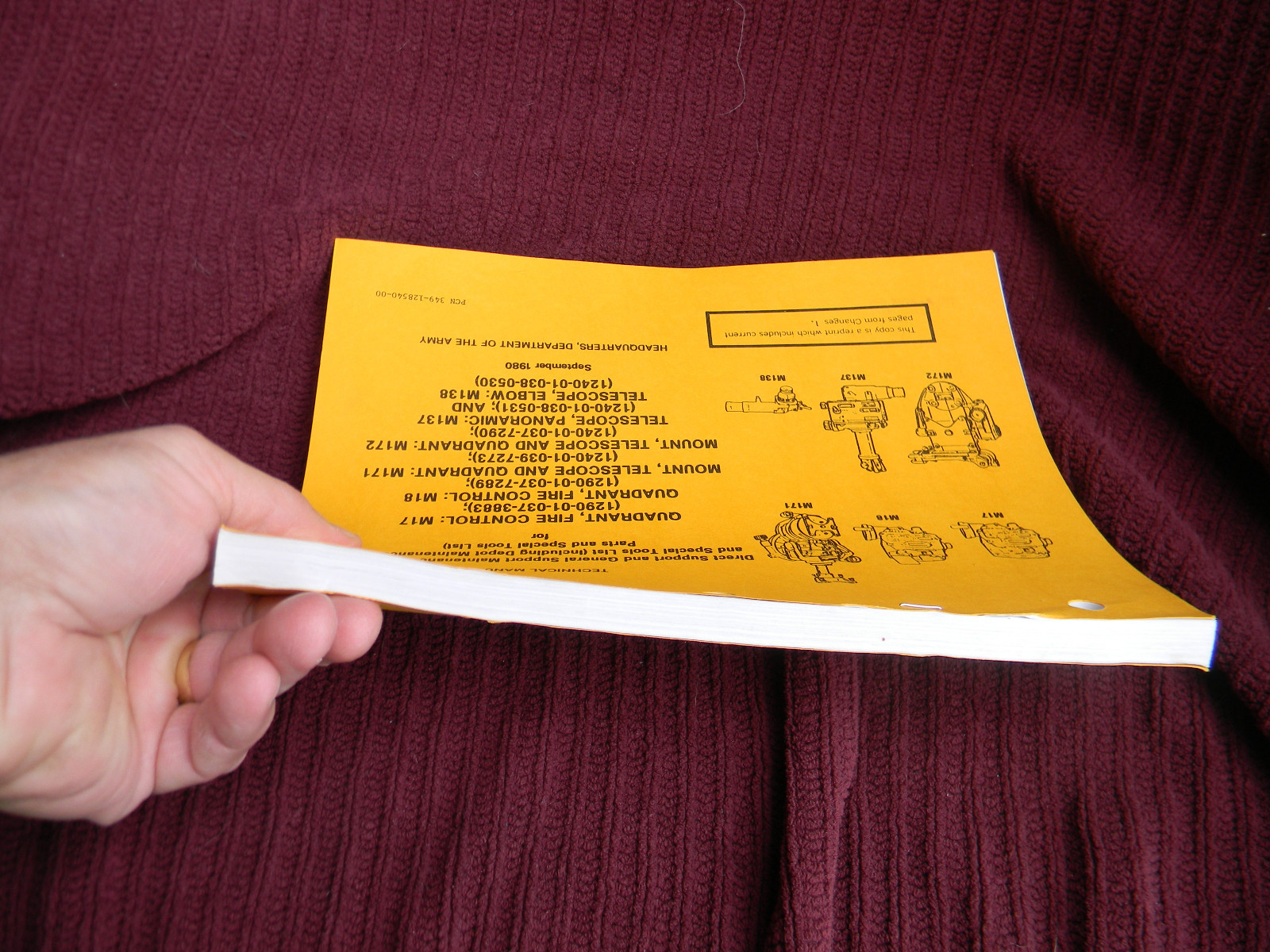 1980 QUADRANT, FIRE CONTROL: M17, M18 TM 9-1240-375-34P Tech Manual ...