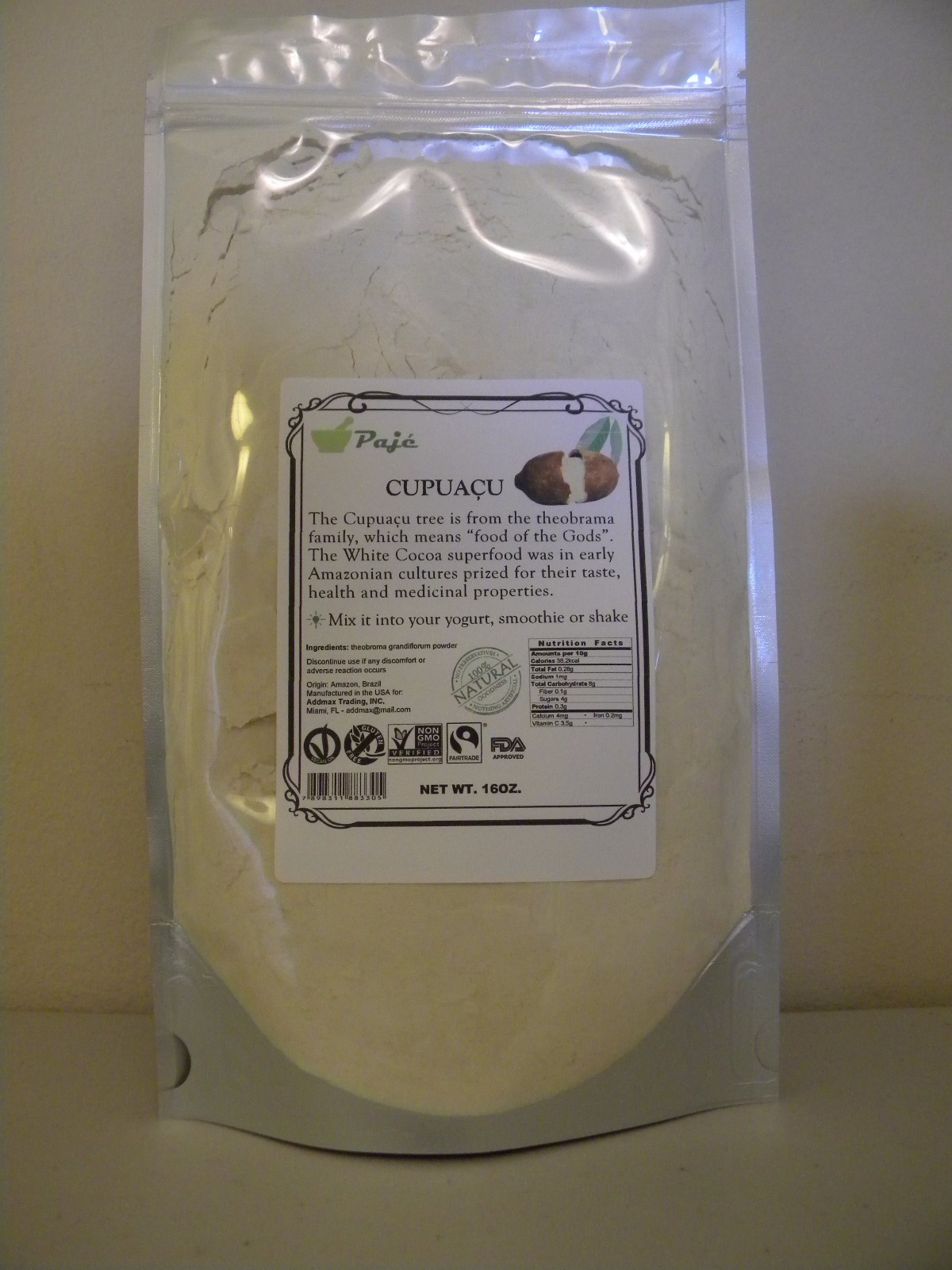 CUPUACU powder fruit 16oz 1lb Superfood, anti-aging, protein, detox ...