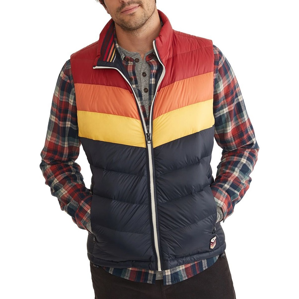 Marine Layer Archive Colorblock Reversible Puffer Vest - Men's Sunset ...