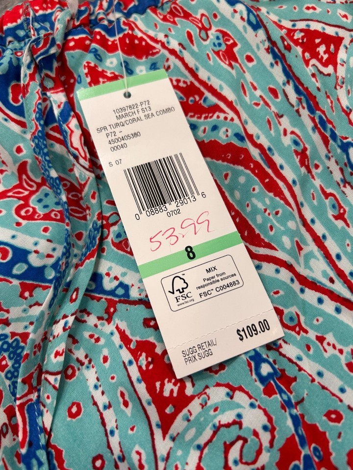 NWT Jones New York Signature Skirt - Coral Turquois with All Over ...