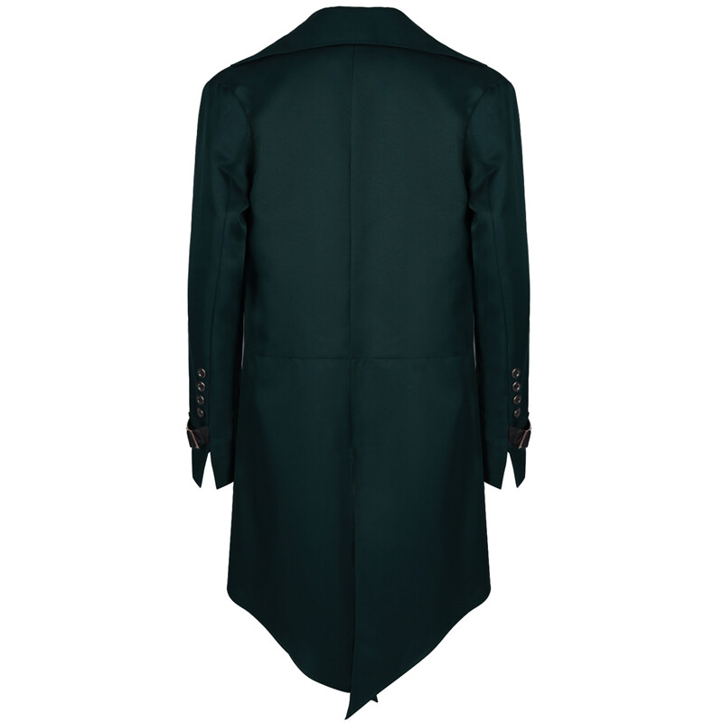 Men Medieval Swallow-tailed Coat Mid-length Jacket Magician Gothic ...