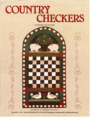 1985 Leman Publications Pattern "Country Checkers" Wall Quilt 22" x 41 ...