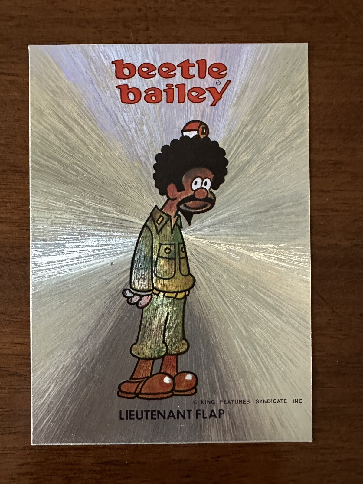 Lot of 4 circa 1980 Beetle Bailey Lieutenant Flap Dufex Foil Metallic ...