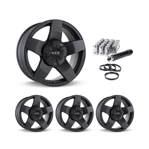Set of 4 RTX Thunder Black Off Road Alloy Wheel Rims for Dodge Ford GMC ...