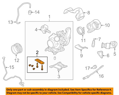 FORD OEM 11-14 F-250 Super Duty 6.7L-V8-Turbo Turbocharger Mount Kit ...