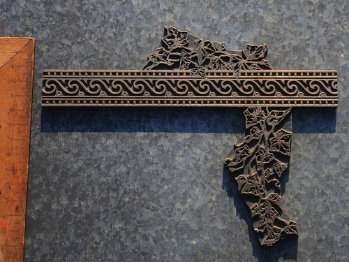 brass ornament bookbinding hot foil stamp embossing Art Nouveau Deco ...