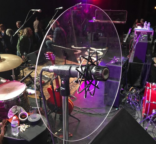 Trumpet, sax mic reflector shield for live sound monitoring, fits most ...