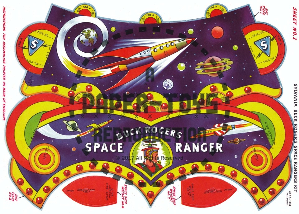 VINTAGE REPRINT - RARE - BUCK ROGERS SPACE RANGERS KIT - REPRODUCTION ...