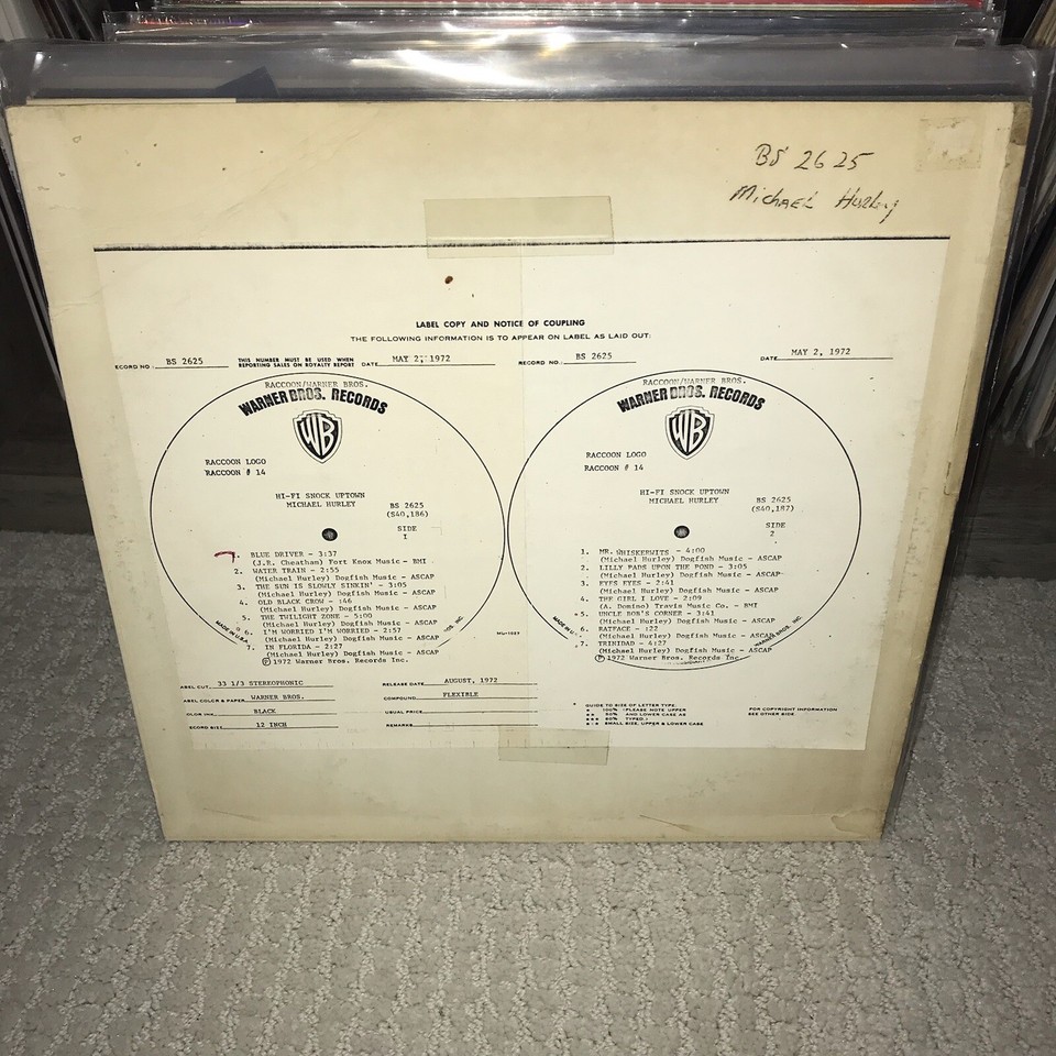 TEST PRESSING Michael Hurley - Hi Fi Snock Uptown Vinyl John Fahey Neil ...