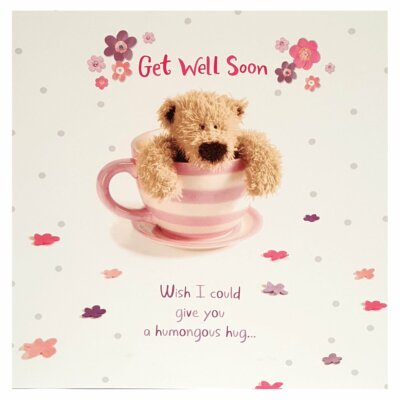 Teddy Bear Get Well Soon - 'Humongous Hug' Card & Envelope | eBay UK