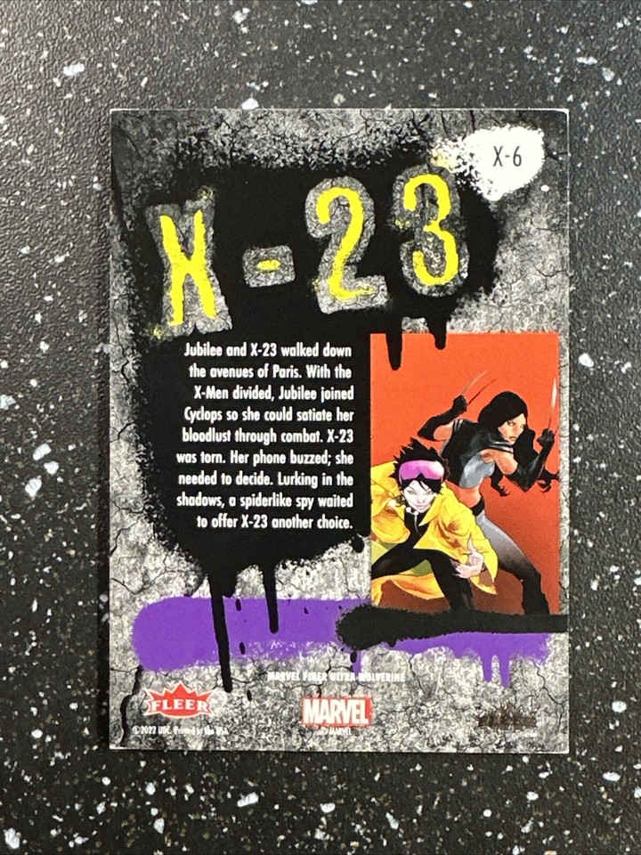 2024 Marvel Fleer Ultra Wolverine Trading Card X-23 Green Foil #X6 X-23 ...