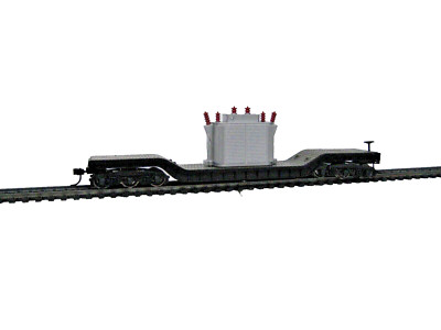 HO BACHMANN TRANSFORMER ON DEPRESSED FLAT CAR # 18348 BACHMANN #18348 ...