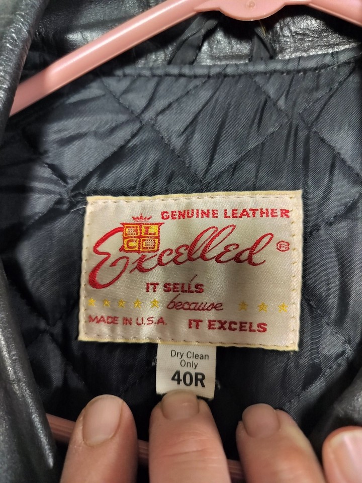 Vintage Excelled Genuine Leather Jacket Motorcycle Biker Size 40 | eBay