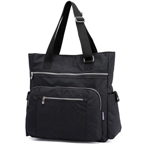 Multi Pocket Nylon Totes Handbag Large Shoulder Bag Travel Purse Bags ...