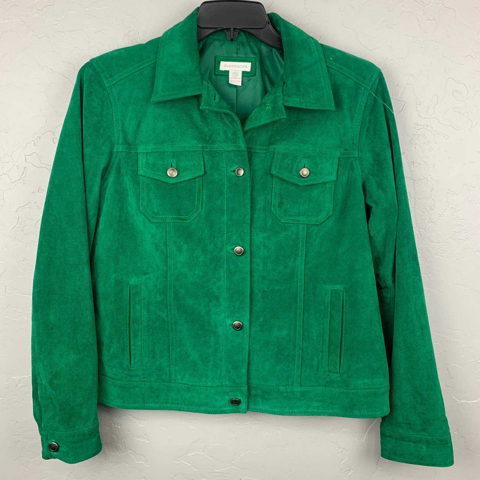 Charter Club Suede Leather Jacket Womens Size Large G… - Gem