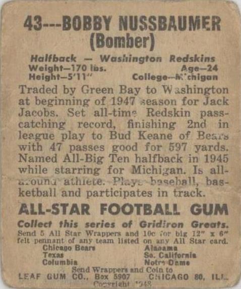 1948 Leaf Bob Nussbaumer #43 for sale | eBay