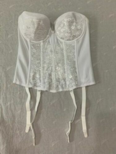 Dominique WHITE Convertible Lace Bustier Torsolette Bra, US 32C, UK 32C ...