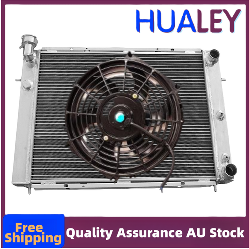 2Row ALUMINUM RADIATOR+Fan FOR 1986 1987 88 HOLDEN COMMODORE VL RB30 ET ...
