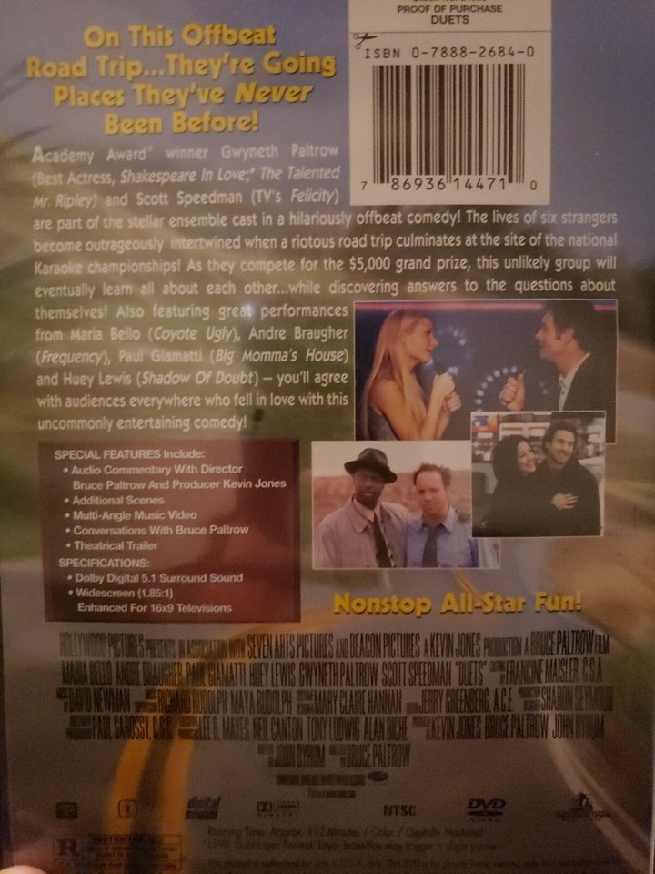 Duets DVD Rare Hard To Find OOP Huey Lewis | eBay