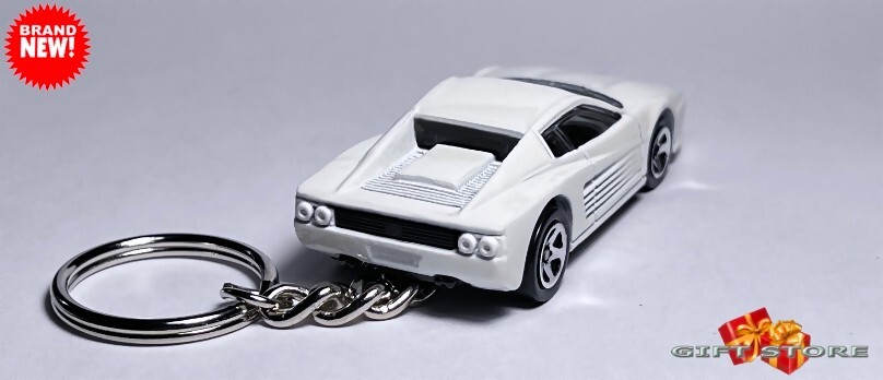 🎁RARE KEYCHAIN WHITE FERRARI TESTAROSSA MIAMI VICE DON JOHNSON GREAT ...