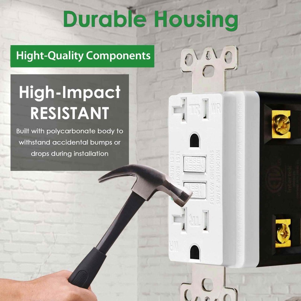 GFI Outlet 20 Amp WR TR GFCI Receptacles with Plate for Outdoor Kitchen ...