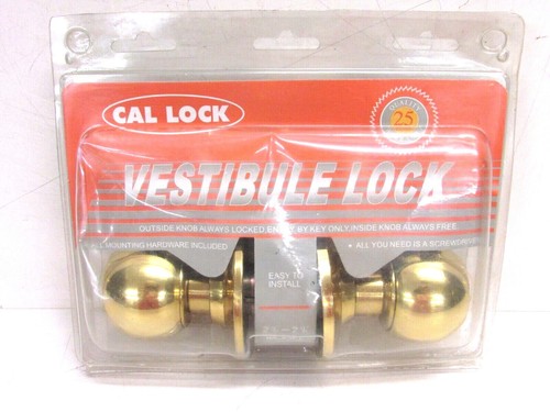 NOS! CAL LOCK VESTIBULE POLISHED BRASS KEYED ENTRANCE LOCKSET, 4-578VS ...