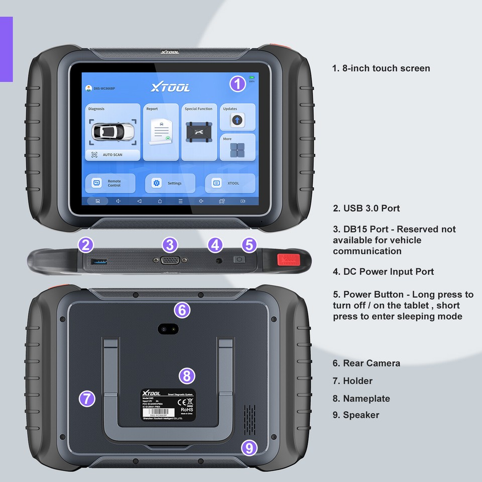 XTOOL D8S Bidirectional Diagnostic Tool Auto Coding Full System ...