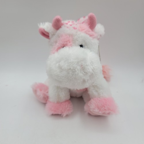 Russ Maribell Pink White Cow 8" Polka Dot Bow Plush Stuffed Animal with ...