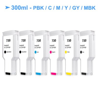 6Color/Set Ink Cartridges for HP 730 For HP DesignJet T1600 T1700 T2600 ...
