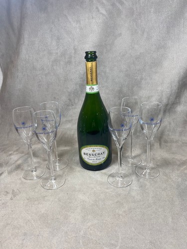Lot de 6 coupes à champagne en verre Besserat de Bellefon vintage Made ...