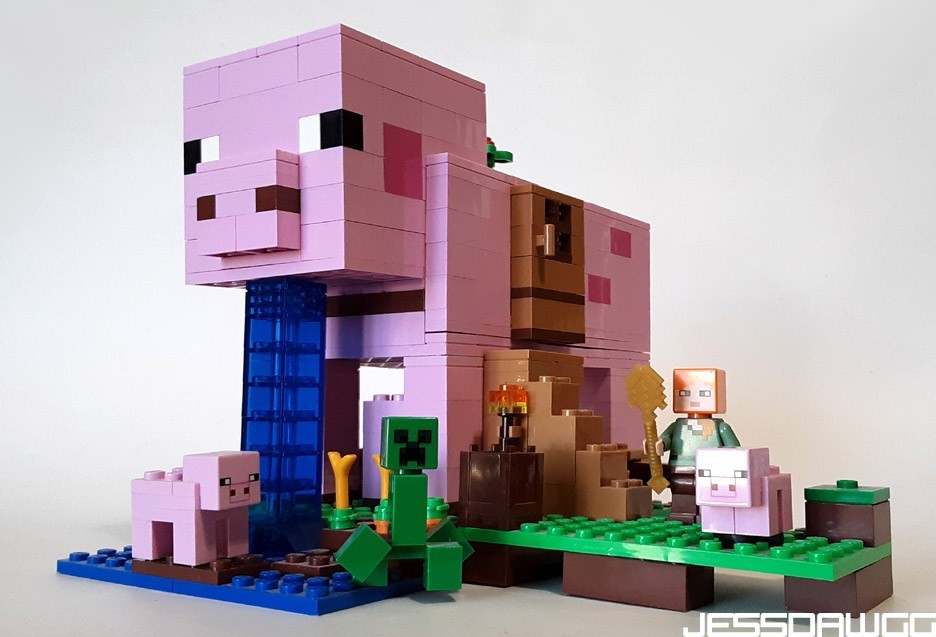 INCOMPLETE Lego 421170 Minecraft The Pig House Alex Creeper Pigs ...